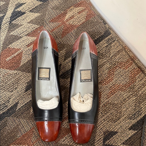 Nina | Shoes | Nina Black And Brown Leather Spectator Pumps With Block ...